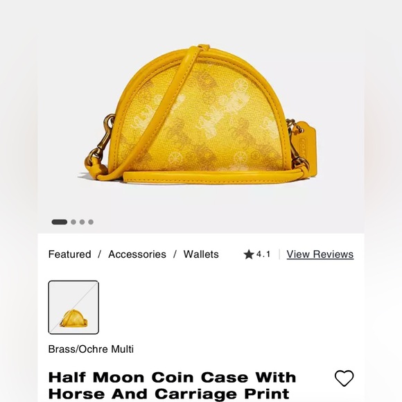 Coach | Bags | Coach Half Moon Coin Case With Horse And Carriage Print ...
